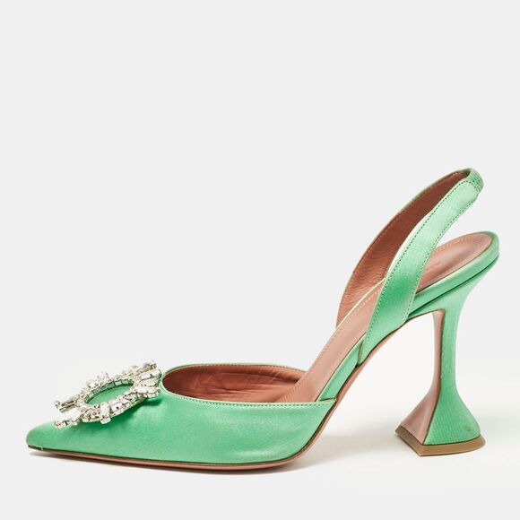 Green Amina Muaddi Shoes